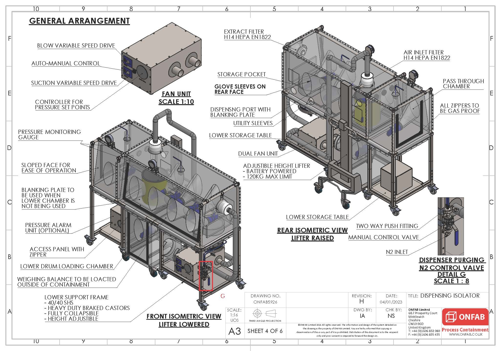 Flexible weighing & dispensing isolators | Onfab