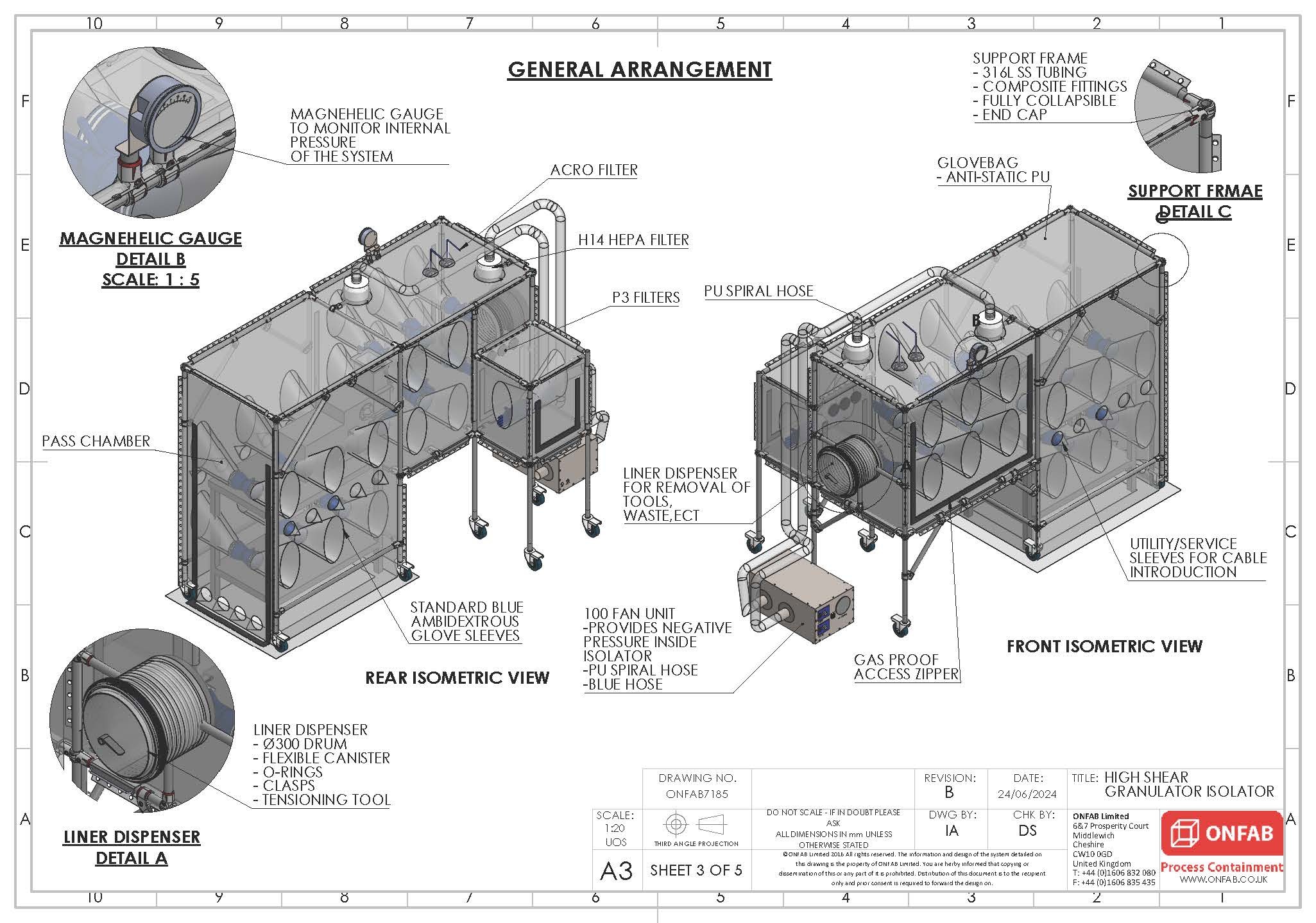 Granulating & Blending Isolator | Flexible Pharma Containment | Onfab